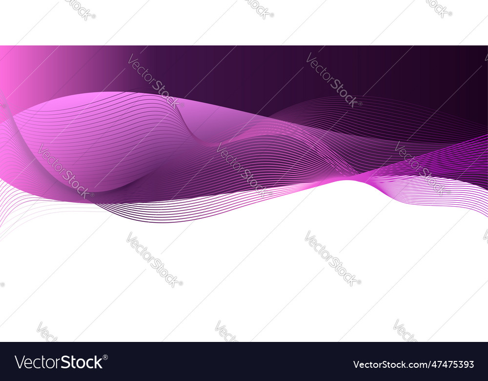 Elegant dark purple wavy background with white Vector Image
