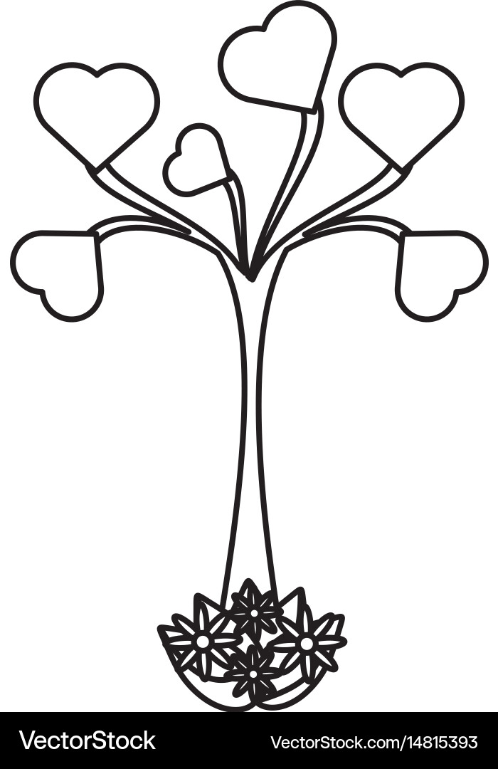 Heart tree love Royalty Free Vector Image - VectorStock