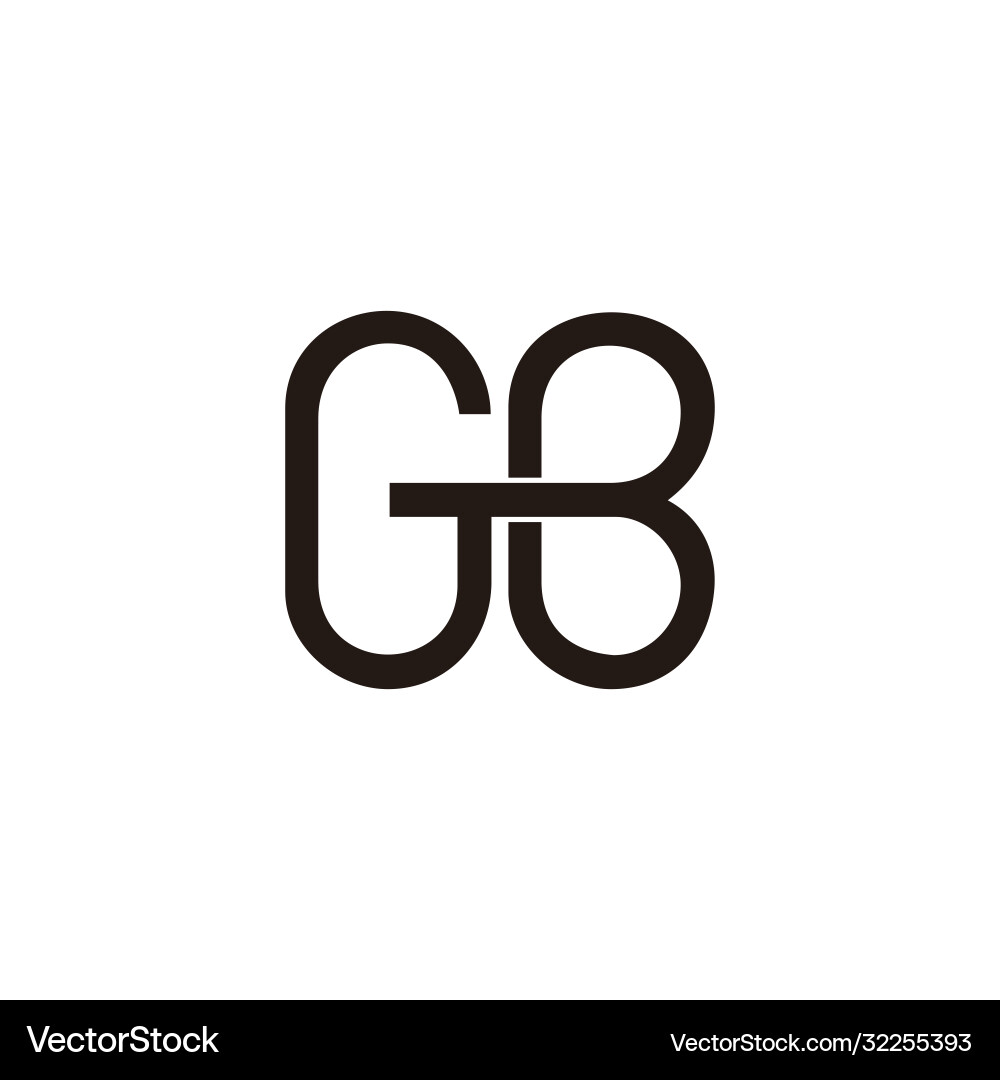 Letter gb linked curves geometric design symbol Vector Image