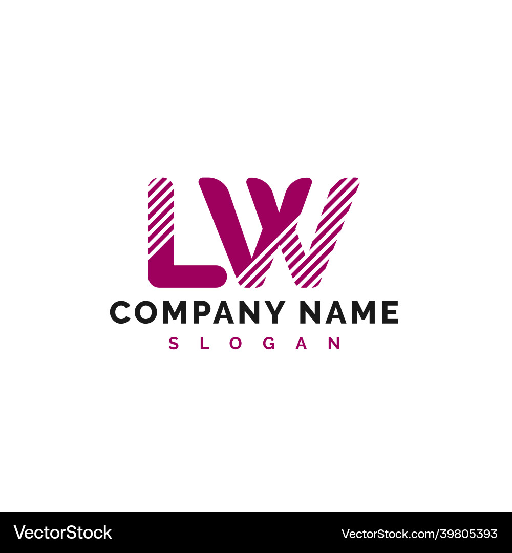 Lw letter logo design letter logo Royalty Free Vector Image