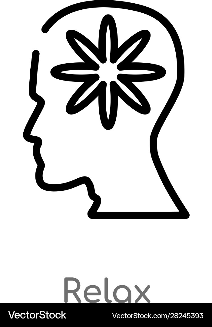 Outline relax icon isolated black simple line Vector Image