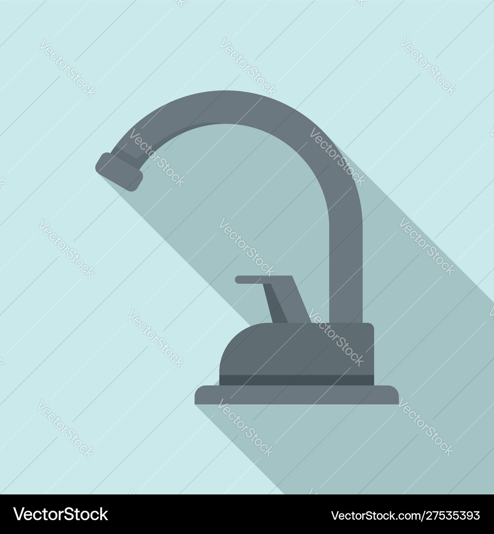 Plumbing faucet icon flat style Royalty Free Vector Image
