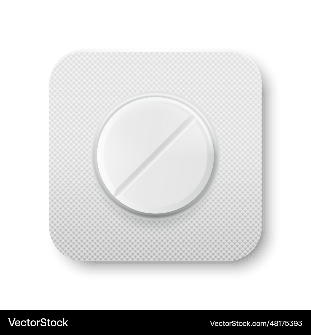 Realistic pharmaceutical medical white pill Vector Image