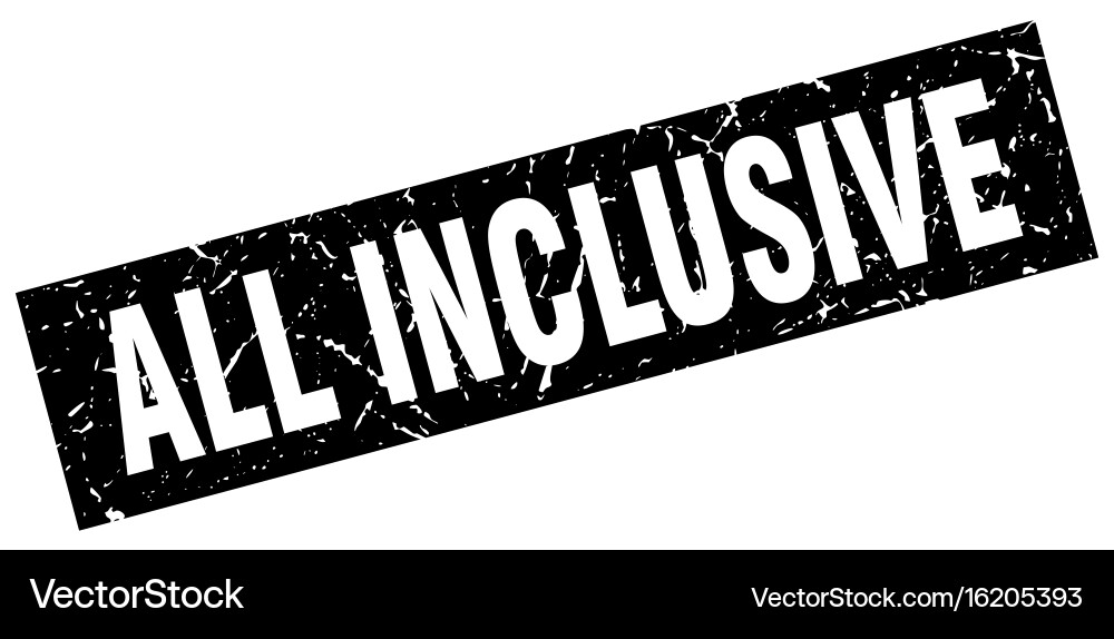 Square grunge black all inclusive stamp Royalty Free Vector
