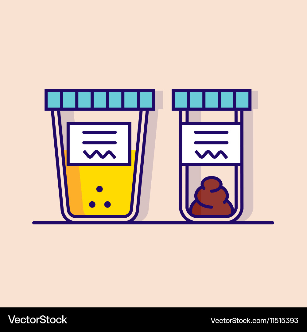 Urine and fecal analysis Royalty Free Vector Image