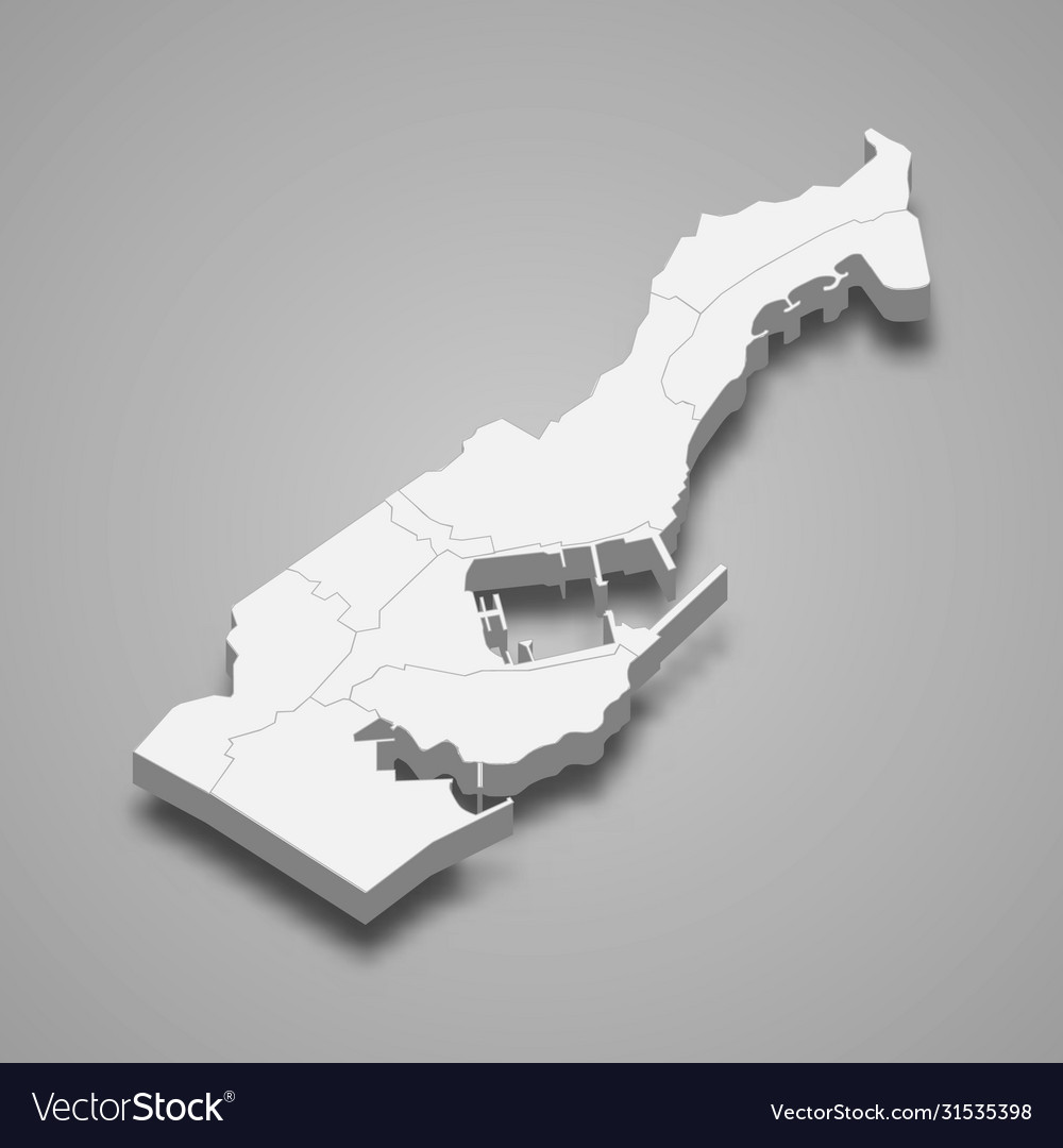 3D Monaco Border Map Royalty Free Vector Image
