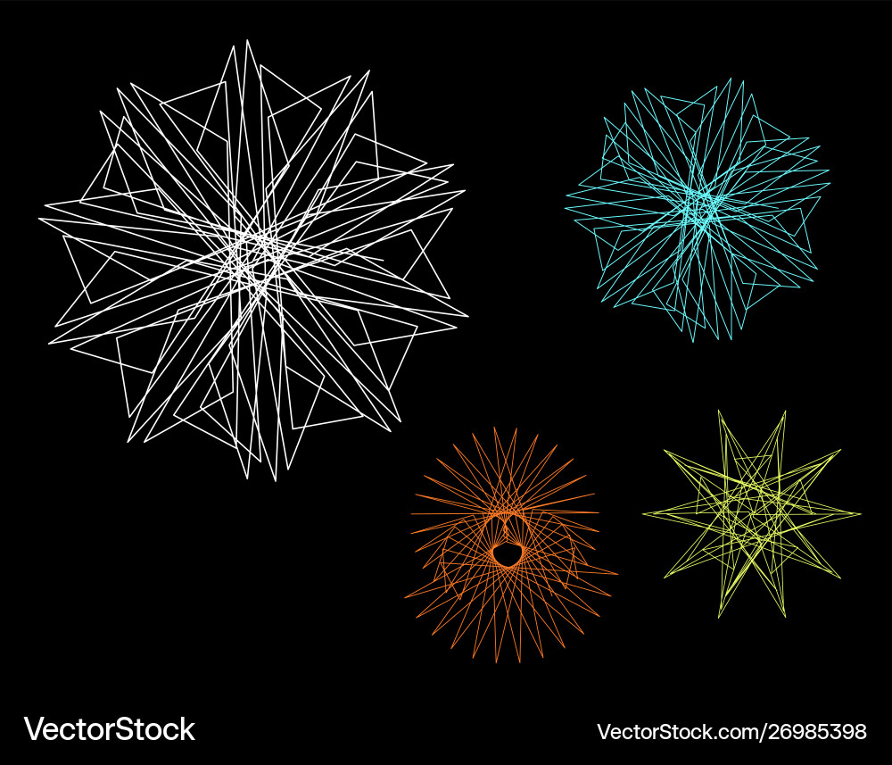 Abstract geometric shapes lines outline Royalty Free Vector