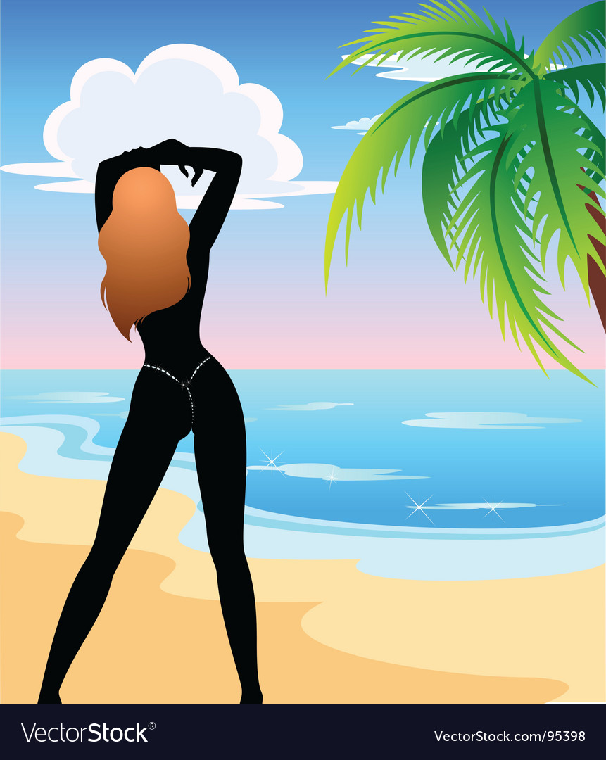 Bikini Girl Royalty Free Vector Image Vectorstock