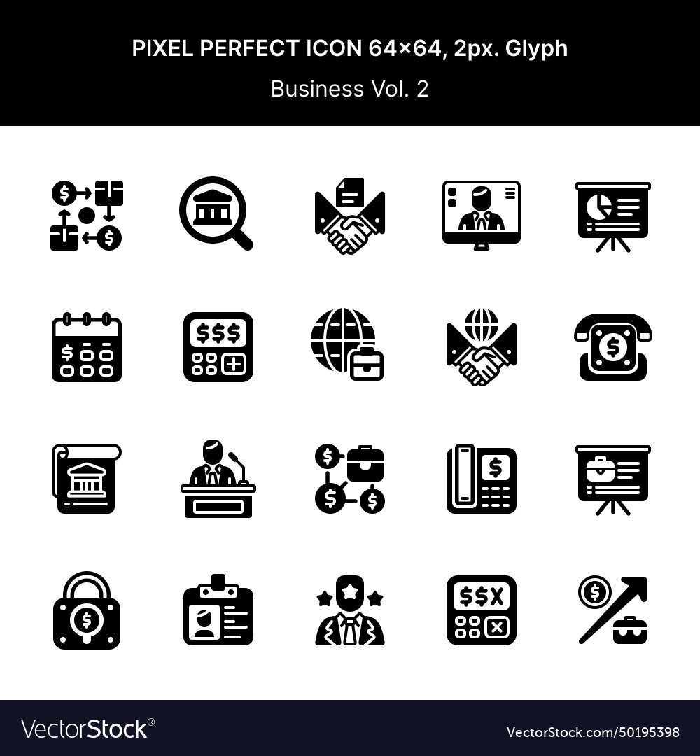 Business icon vol 2 glyph Royalty Free Vector Image