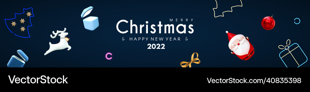 Christmas header design template with santa claus Vector Image