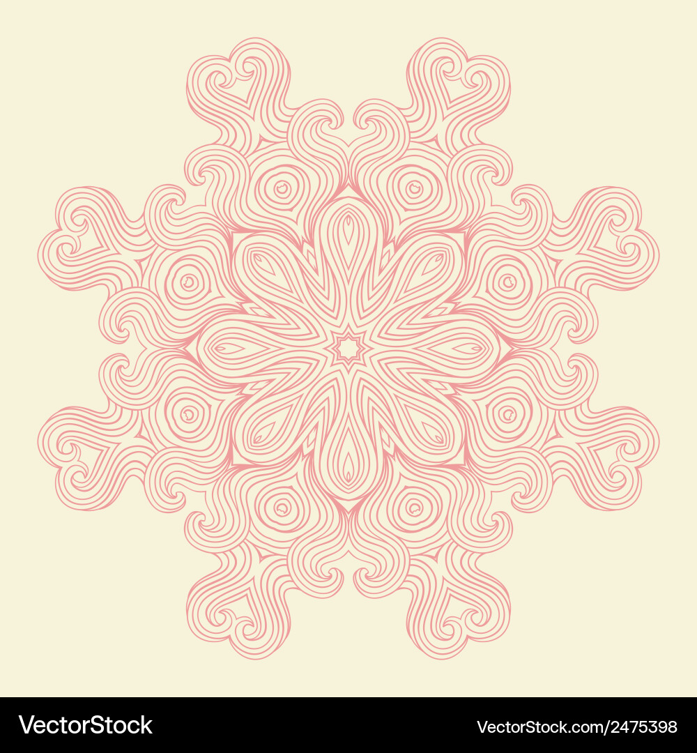 Contemporary doily round lace floral pattern Vector Image
