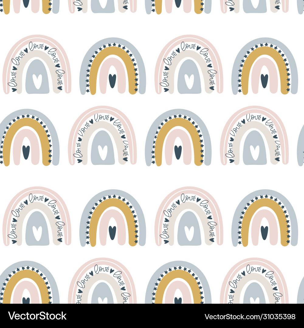 Kids hand drawn seamless pattern with colorful Vector Image