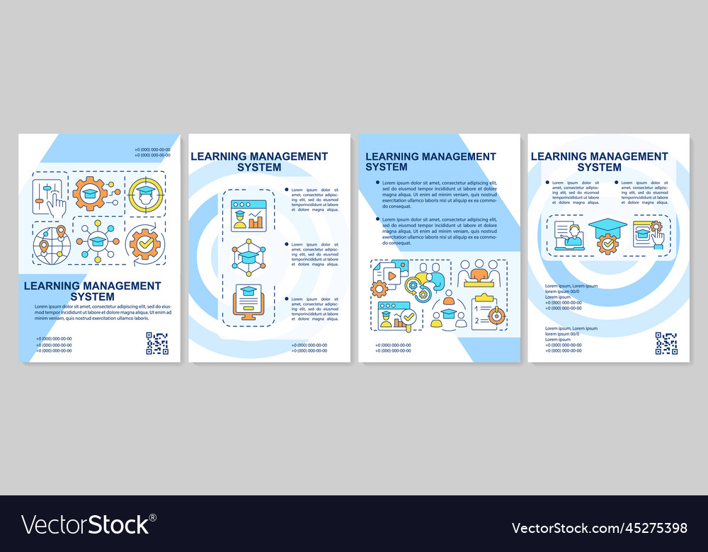 Learning management system brochure template Vector Image