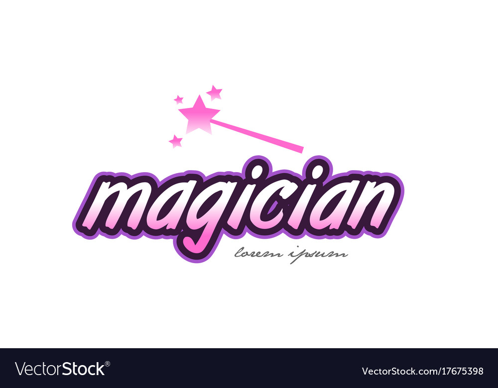 Magician word text logo icon design concept idea Vector Image