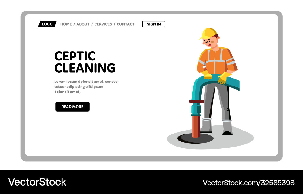 Septic cleaning and emptying tank worker Vector Image