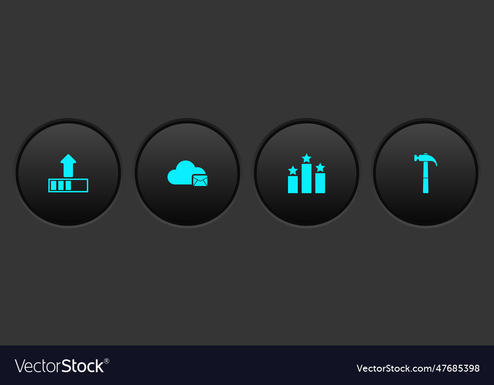 Set loading cloud mail server ranking star Vector Image