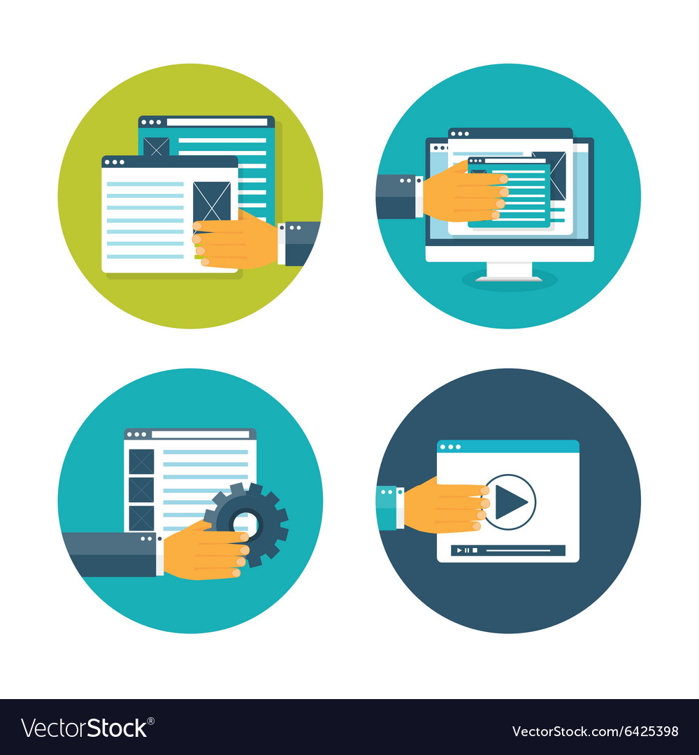 Web pages flat computing Royalty Free Vector Image