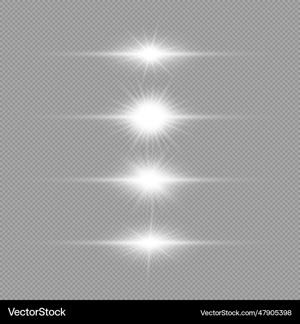 White horizontal light effect of lens flares Vector Image