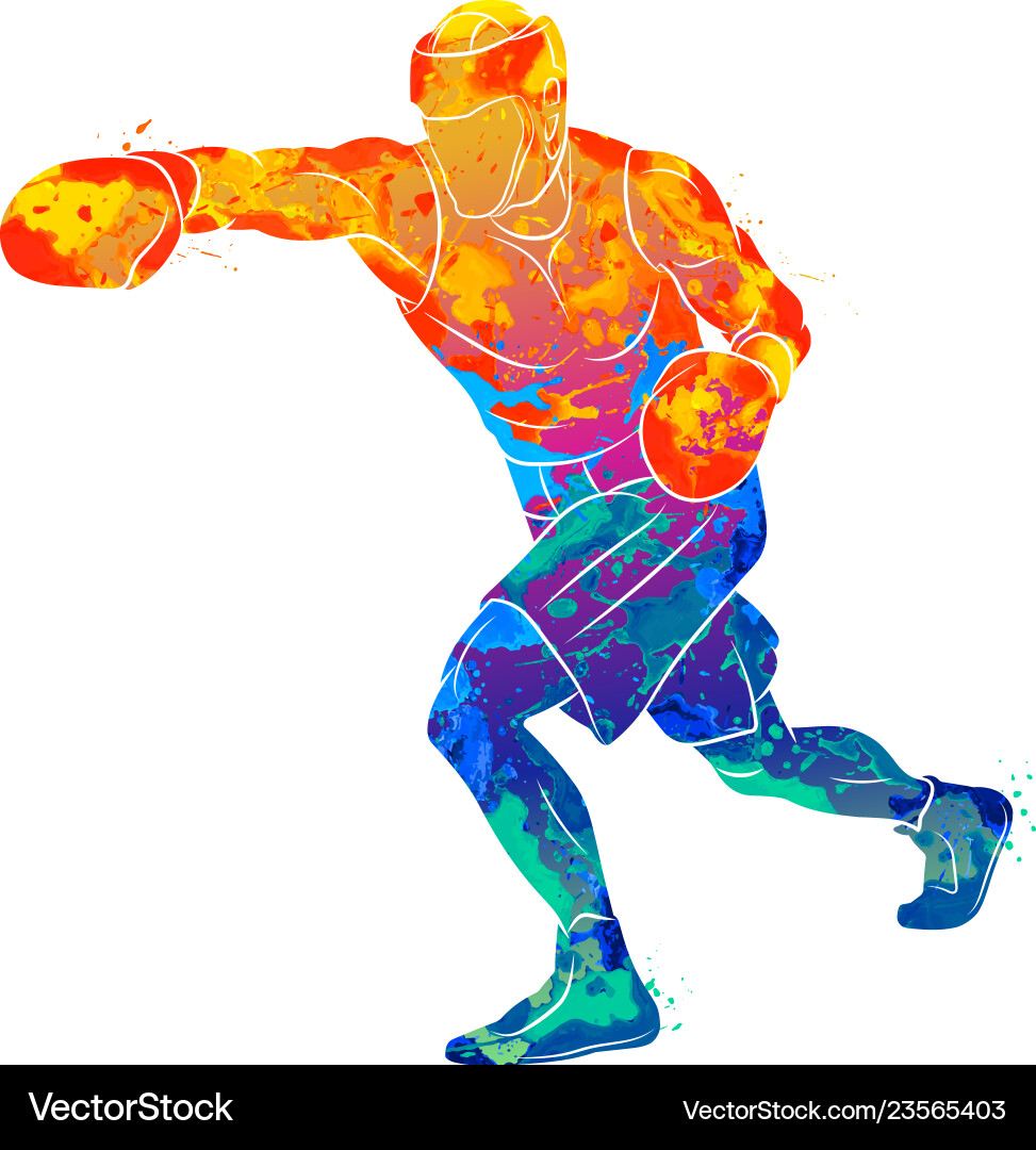 Abstract boxer man mixed martial arts fighter Vector Image