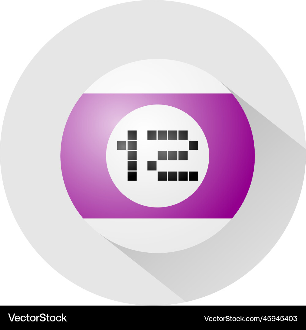 Billiards ball number twelve symbol Royalty Free Vector