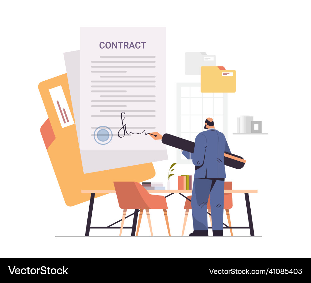 Businessman working with paper documents business Vector Image
