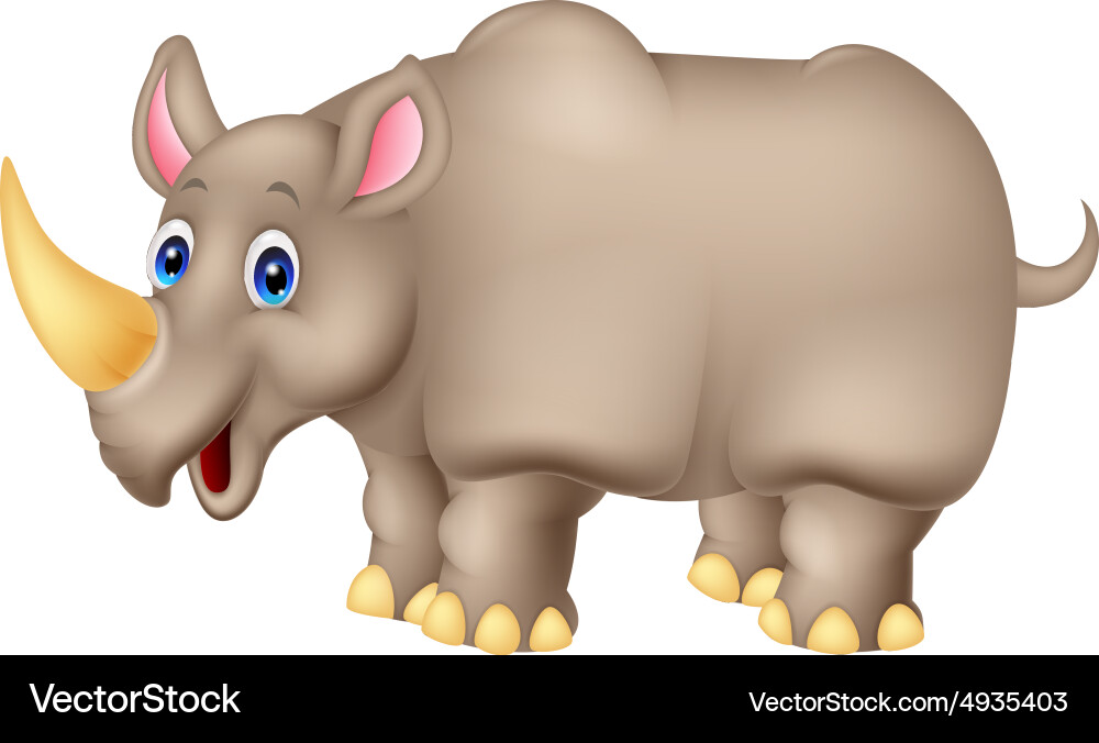 Cartoon rhinoceros Royalty Free Vector Image - VectorStock