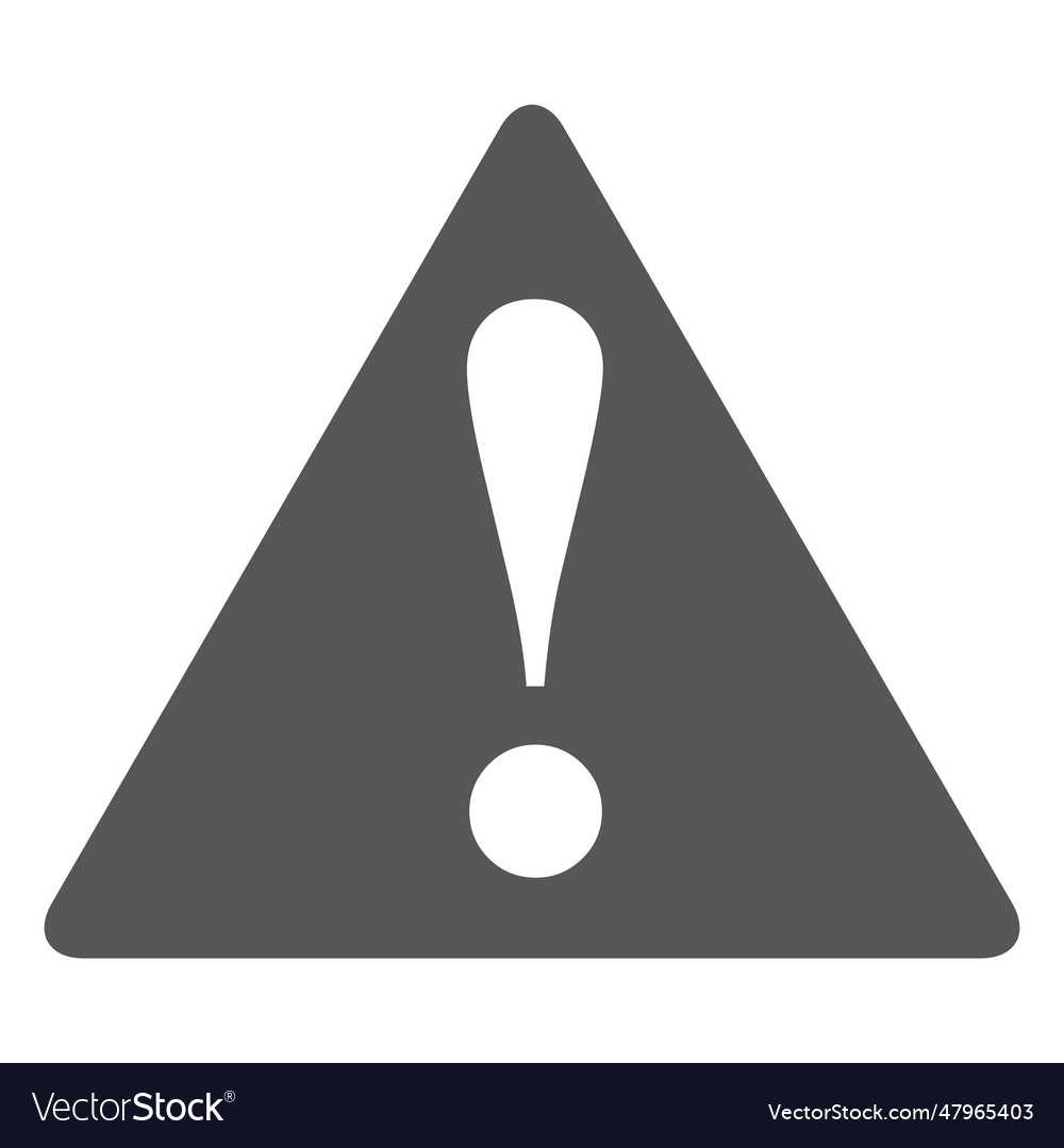 Caution flat triangle sign Royalty Free Vector Image