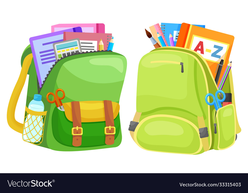 Colored school backpack back Royalty Free Vector Image