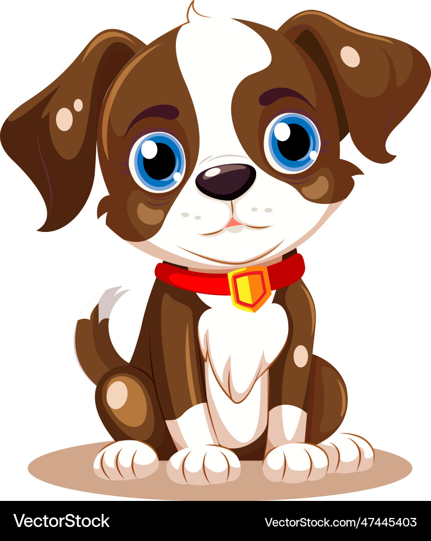 Cute dog cartoon character Royalty Free Vector Image