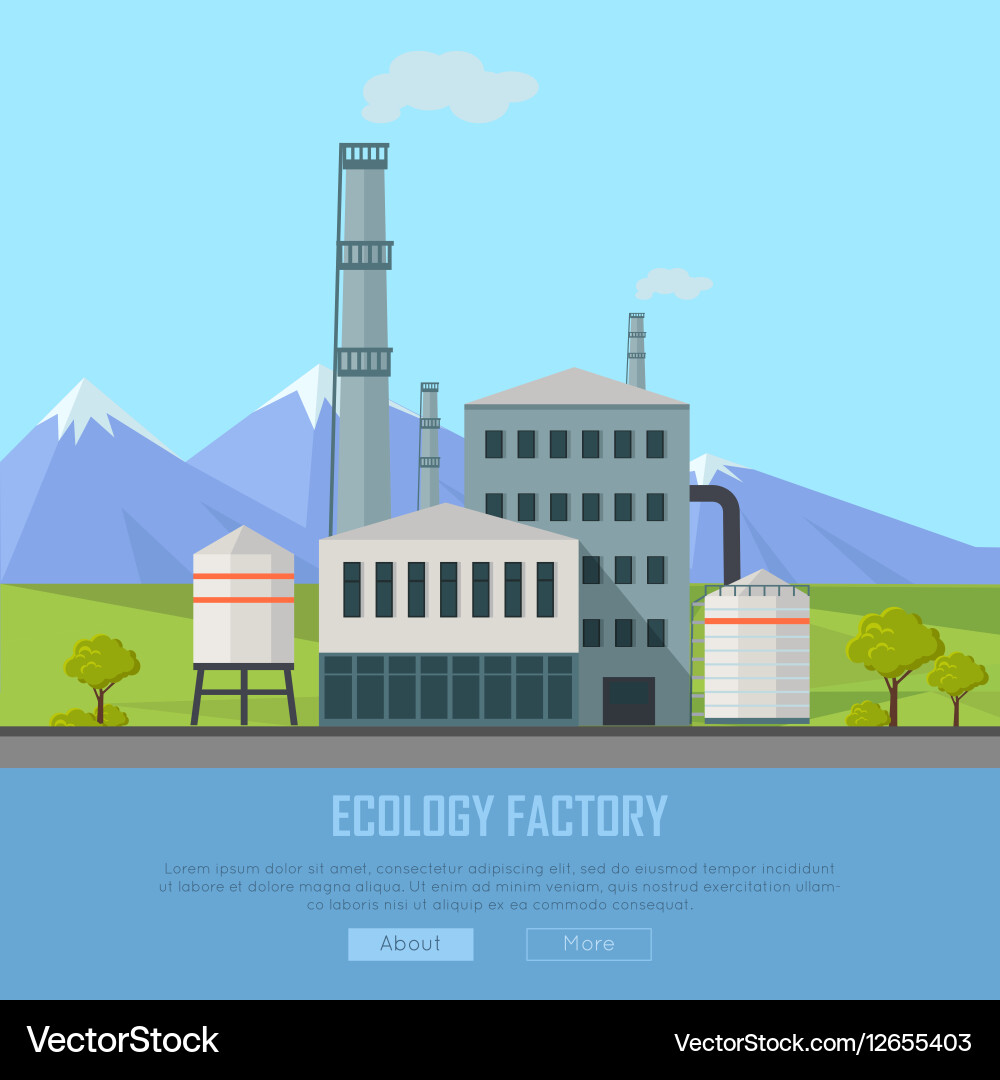 Ecology Factory Banner Royalty Free Vector Image