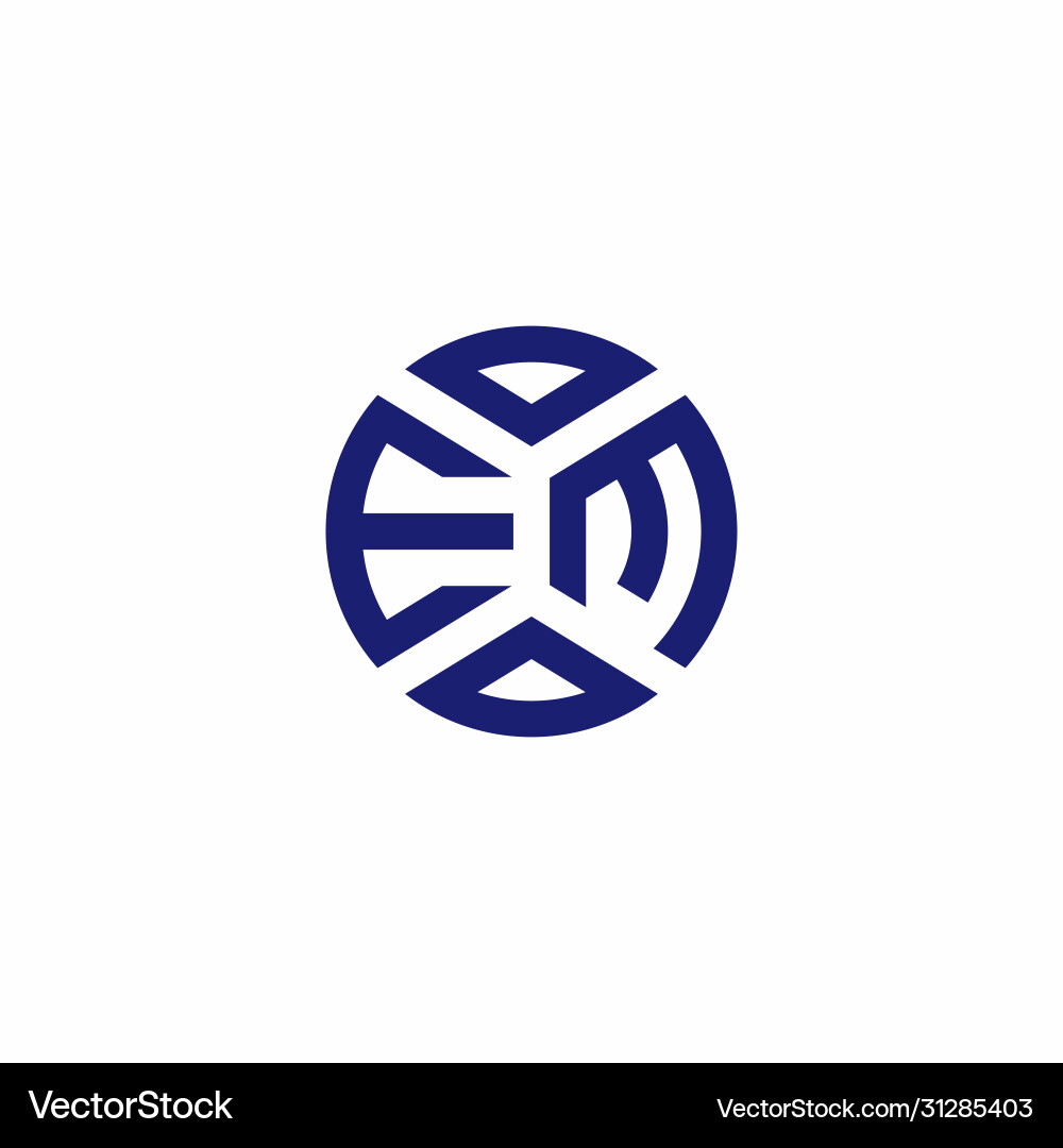 Em monogram logo with abstract shapes in modern Vector Image