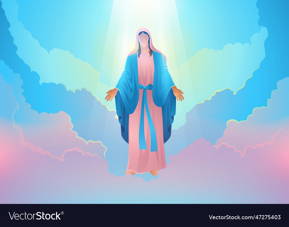Feast of the assumption virgin mary Royalty Free Vector