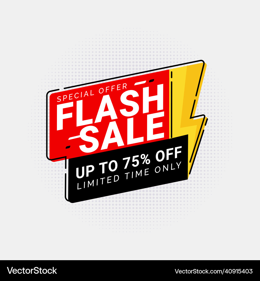Flash sale discount special offer banner Vector Image