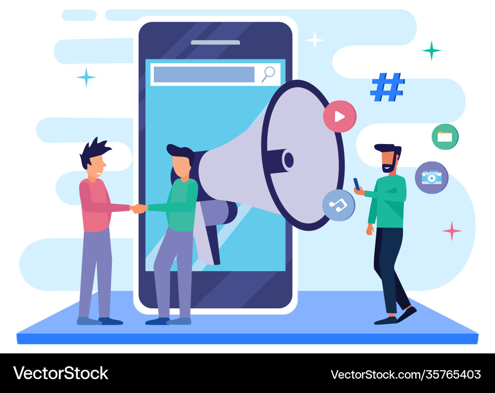Graphic cartoon character digital promotion Vector Image