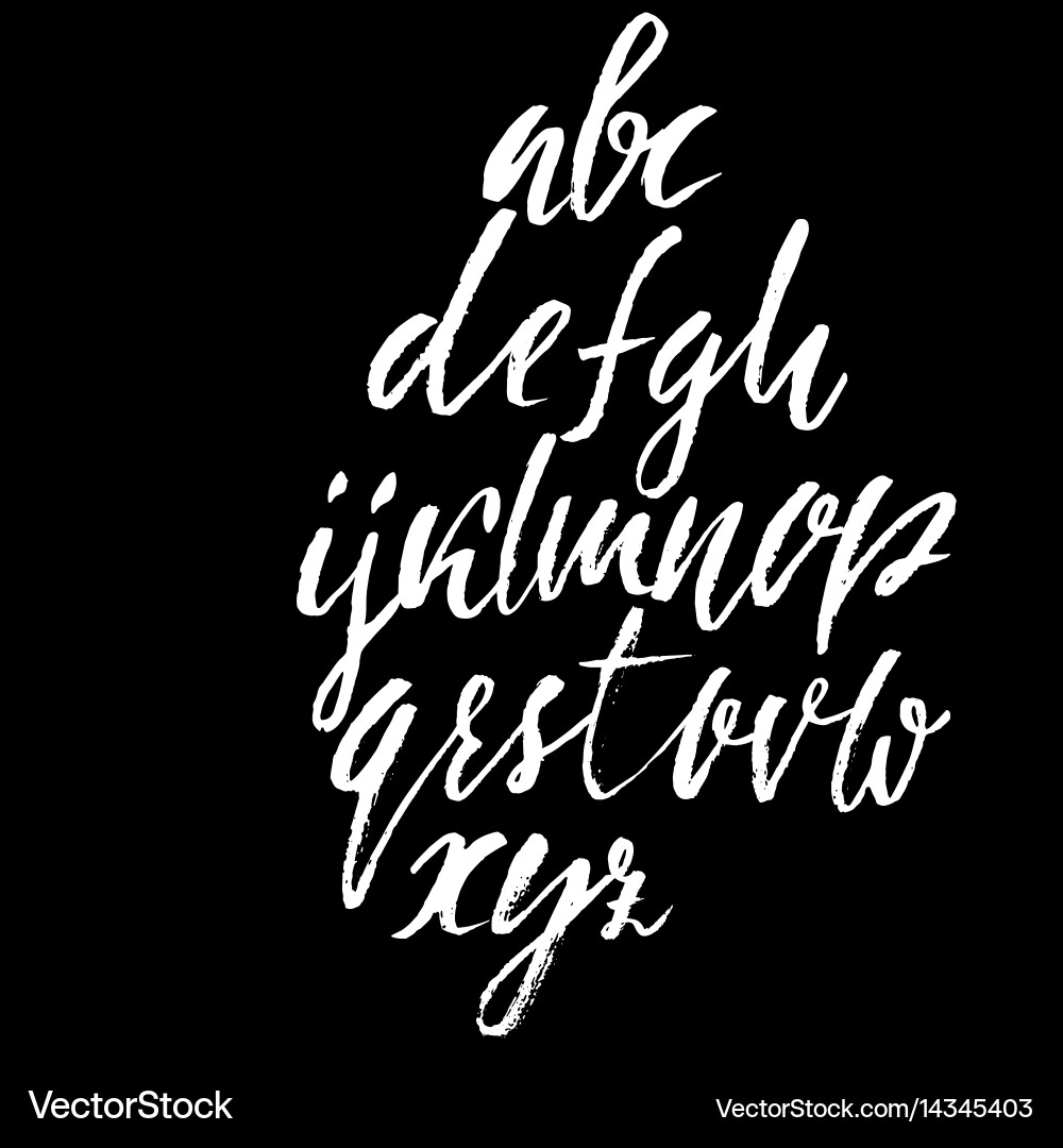 Hand drawn font modern dry brush lettering Vector Image