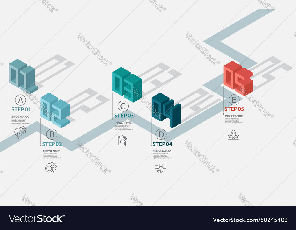 Isometric infographics timeline element business Vector Image Isometric infographics timeline element business Vector Image