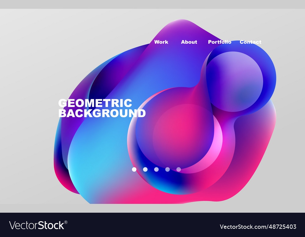 Landing page abstract liquid background flowing Vector Image