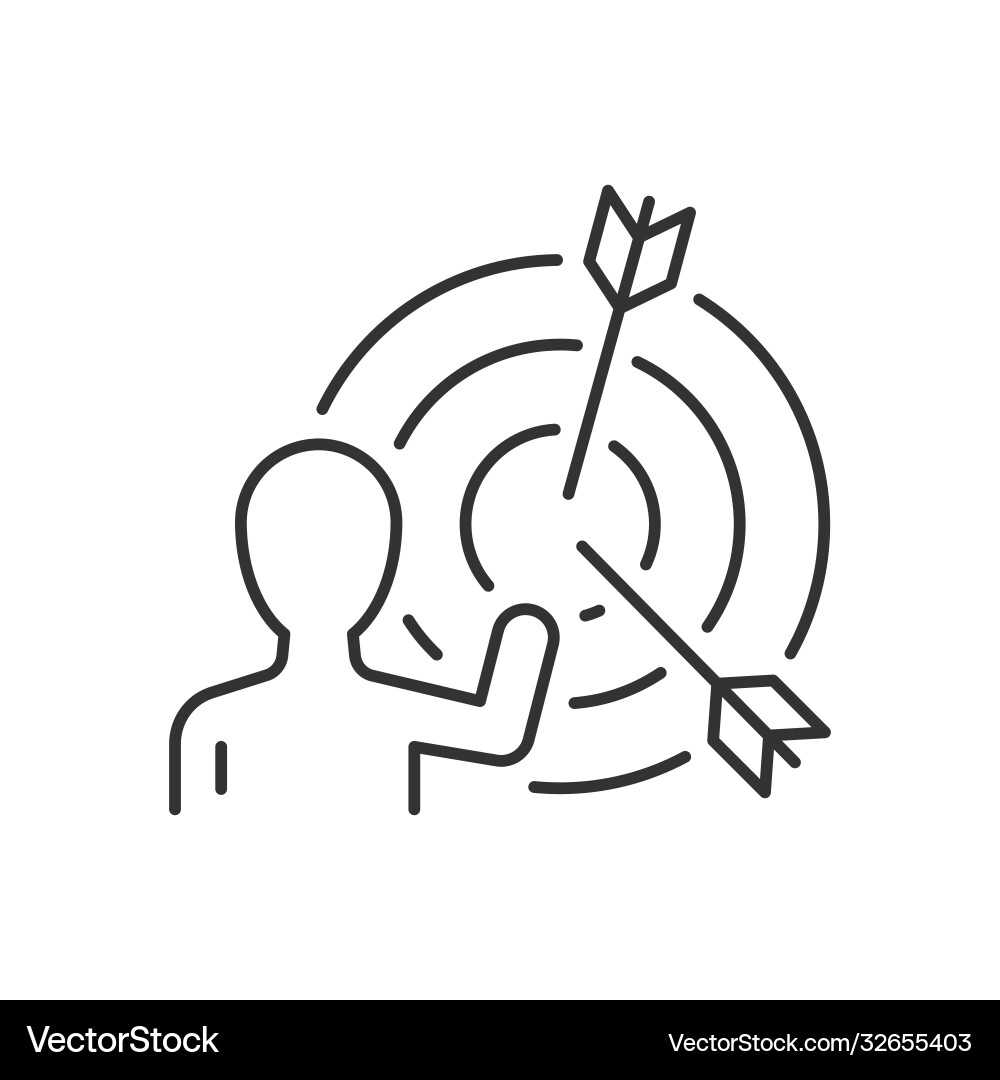 Marketing target line icon on white background Vector Image