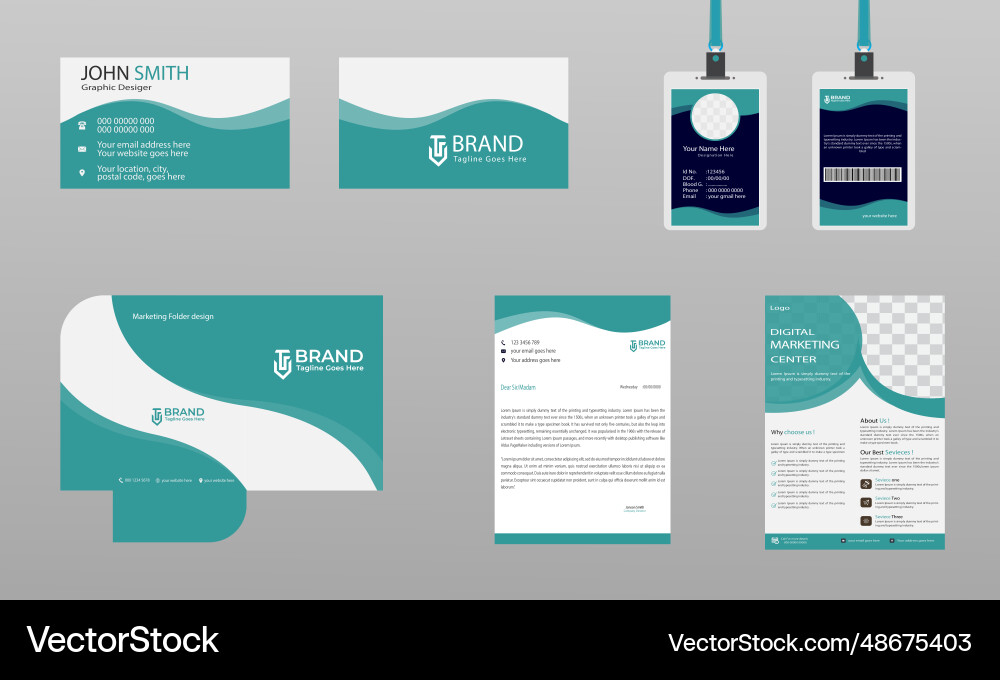 Modern business brand identity design Royalty Free Vector