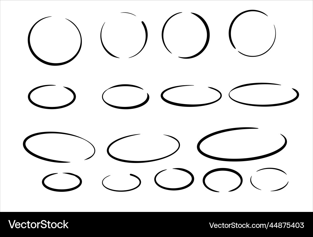 Set of circles geometric round Royalty Free Vector Image