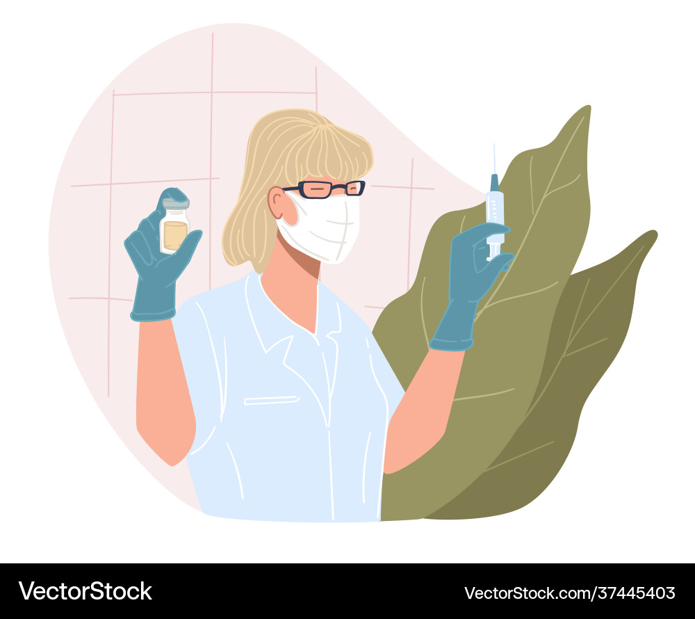 Vaccination against coronavirus cure from disease Vector Image