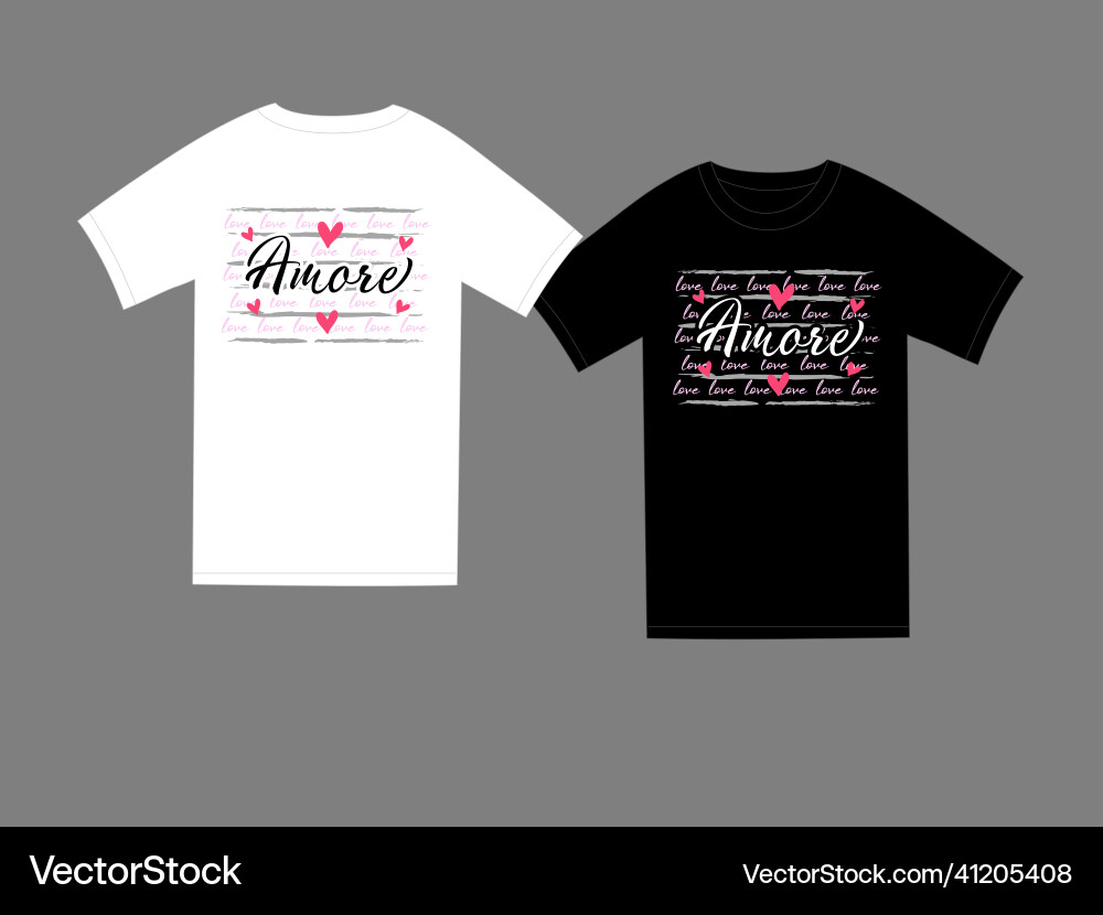 Amore love t-shirt template Royalty Free Vector Image