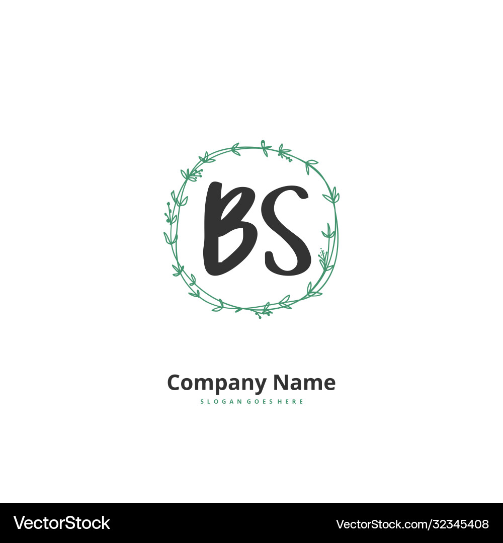 B s bs initial handwriting and signature logo Vector Image