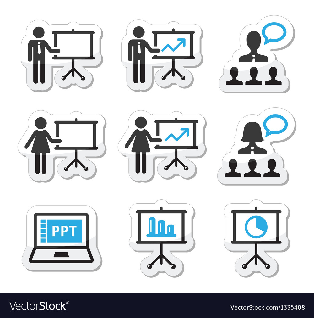 Business presentation lecture speech icon Vector Image