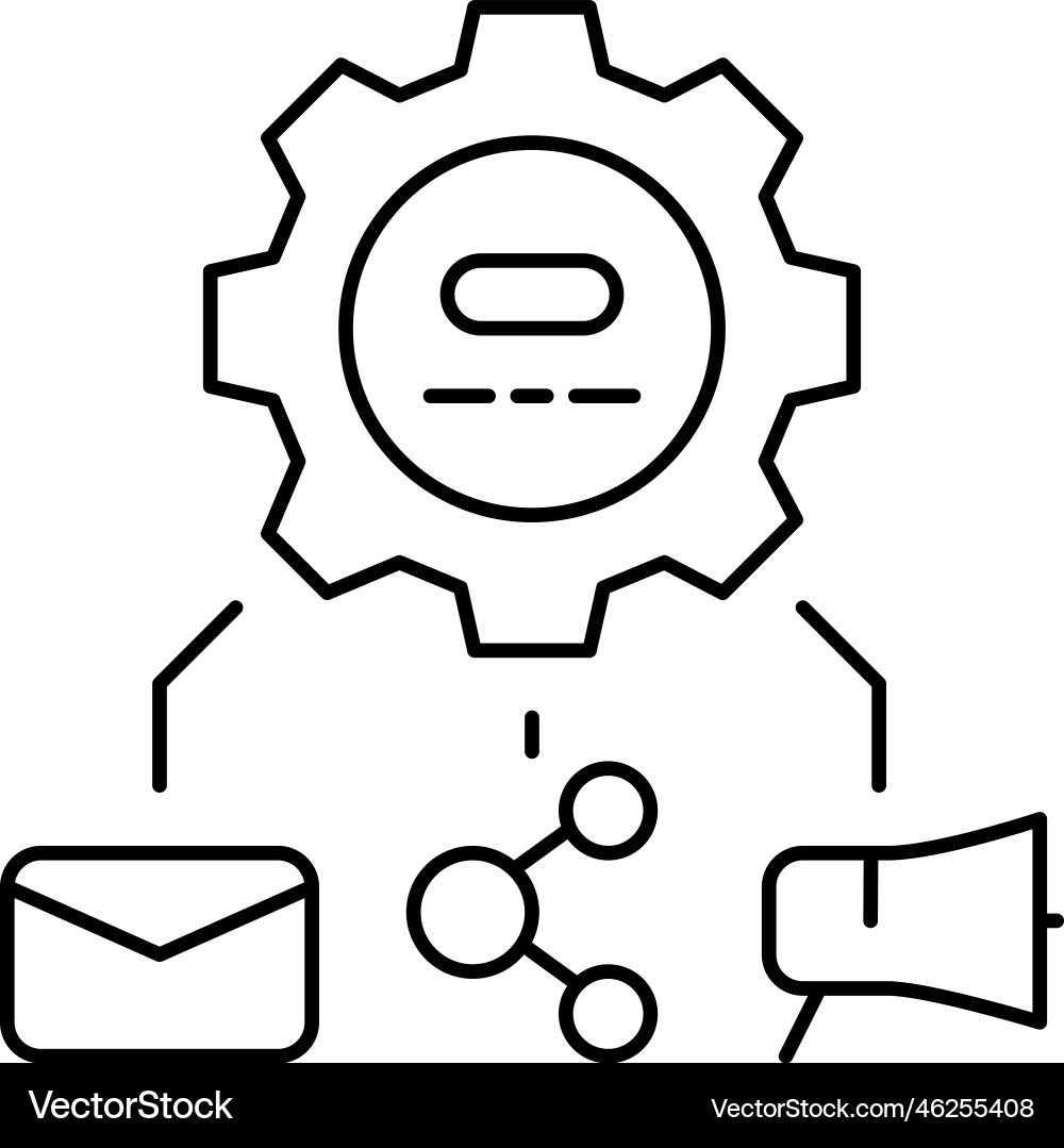 Campaign production deployment marketing line icon