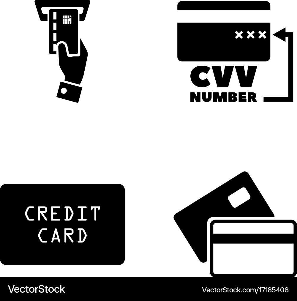 Credit cards simple related icons Royalty Free Vector Image