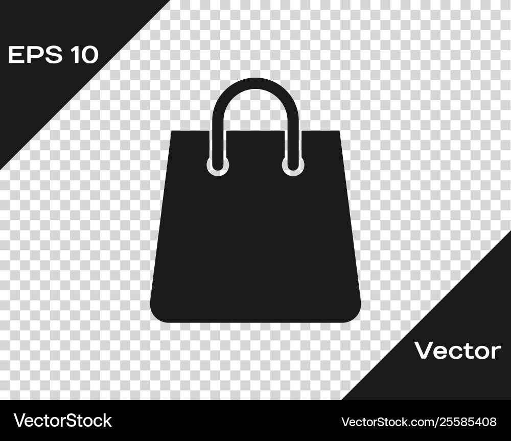 Grey handbag icon isolated on transparent Vector Image