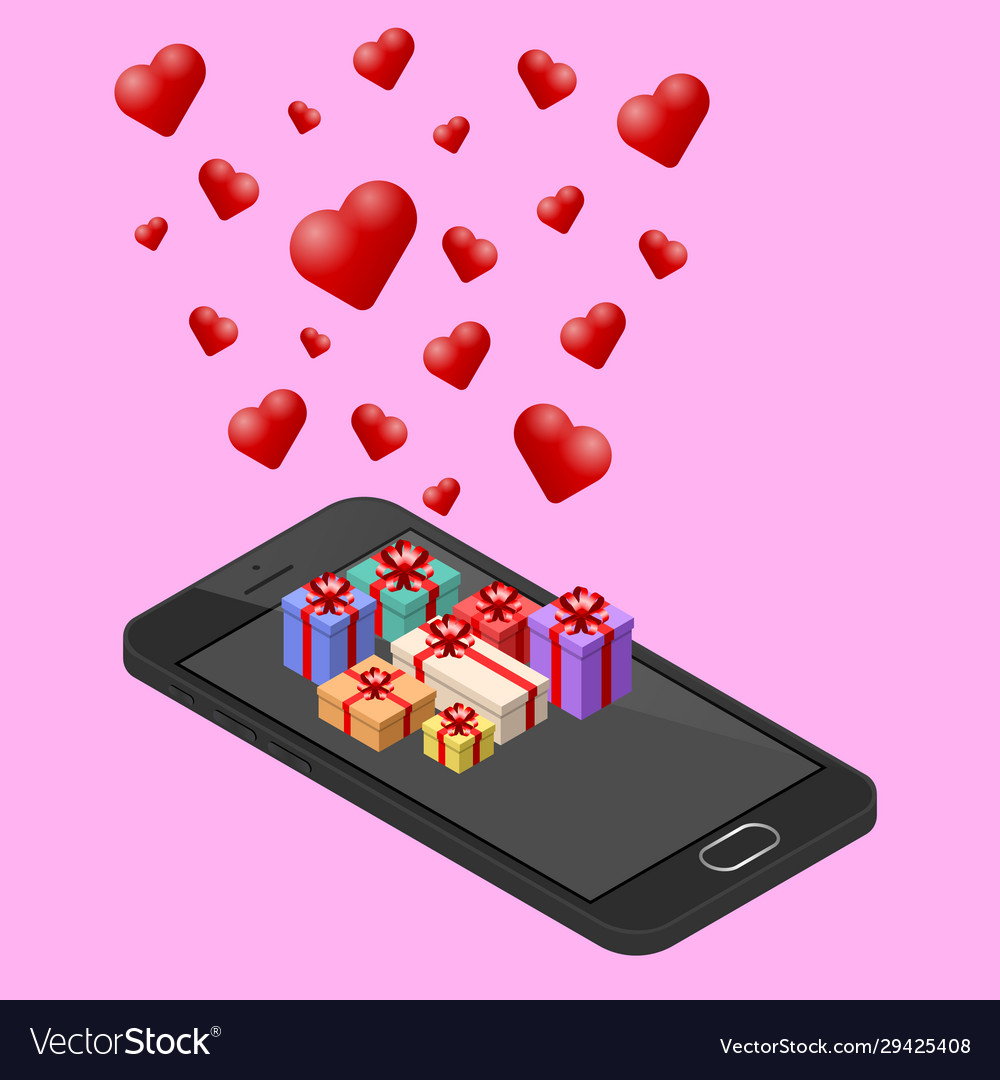 Isometric 3d mobile phone technology new smart Vector Image