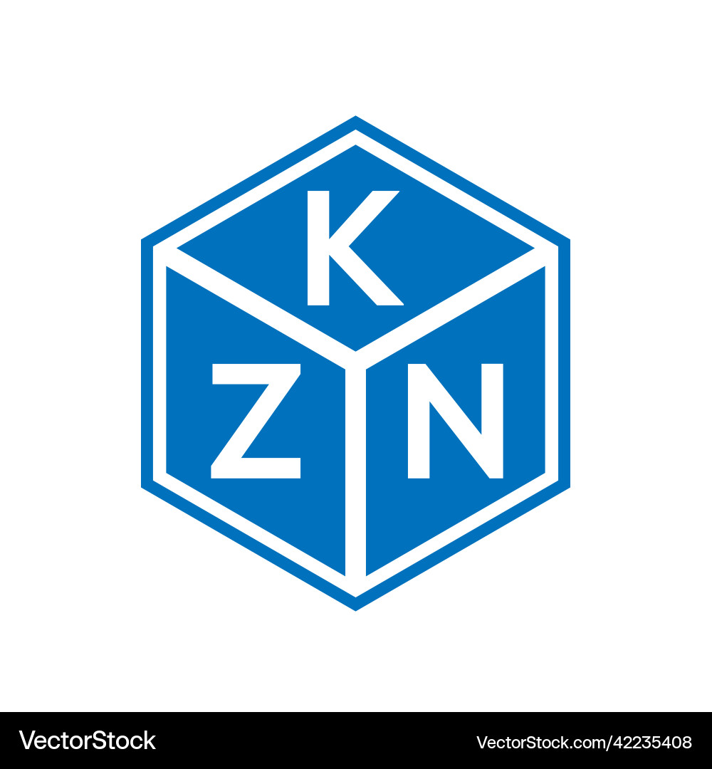 Kzn letter logo design on black background Vector Image