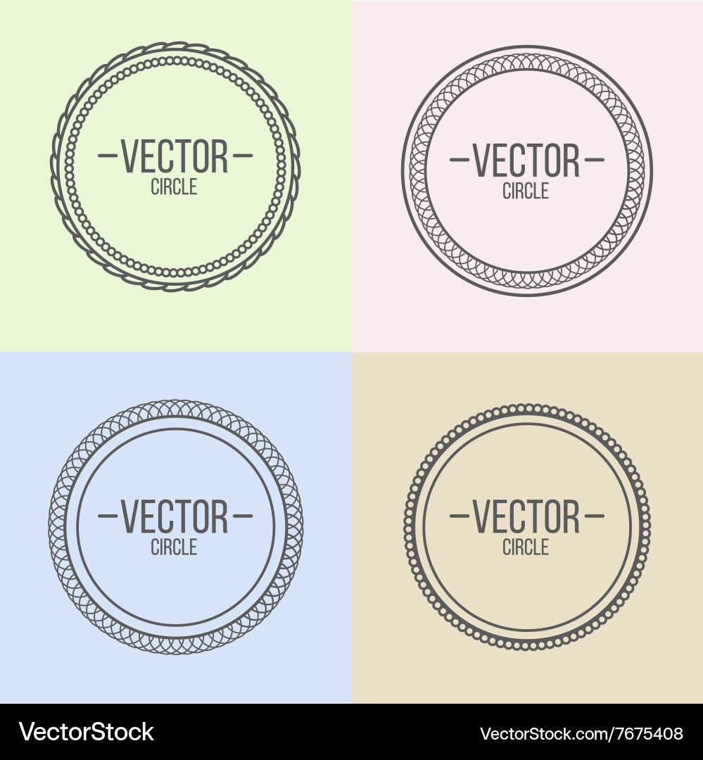 Linear frames with text set outline design Vector Image